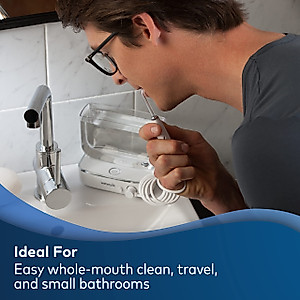 Waterpik Sidekick Portable Water Flosser, Perfect for Travel & Home, ADA Accepted, White/Chrome WF-04