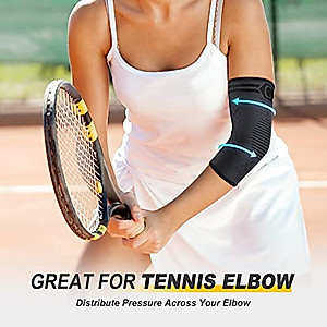 CAMBIVO 2 Pack Elbow Brace for Tendonitis, Tennis Elbow Compression Support Sleeve for Golfers Elbow Pain Relief, Arthritis, Bursitis, Workout, Weightlifting