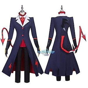 ARY2020 Moxxie Cosplay Costume Tail Uniform Suit Halloween Carnival Party Costume Men Women Custom (L, Female)