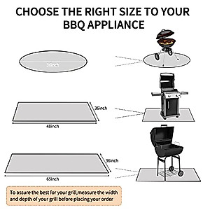 TONAHUTU 36" Fire Pit Mat & Under Grill Mat, Deck Patio Protect Mat Heat Resistant Fire Mat for Fire Pit BBQ Mat for Under BBQ Oil-Proof & Waterproof,2-Layer Thickened, White