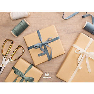 Vitalizart Velvet Ribbon Dusty Green Blue 3/8" x 15 Yd Fabric Trim 3 Rolls * 5 Yd for Christmas Wreath Decoration Craft Ornaments Gift Wrapping Bows