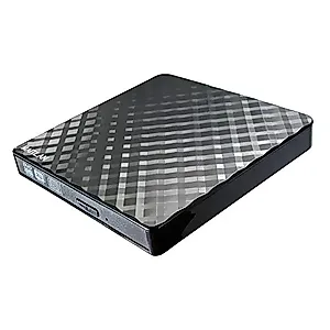 USB 3.0 External DVD CD Burner Portable Optical Drive for Dell Alienware 13 15 17 R3 R5 Aurora R7 Alpha R2 Area 51 17 M15 X51 Gaming Laptop Computer, Super Multi 8X DVD+-R 24X CD-R Writer Black Plaid