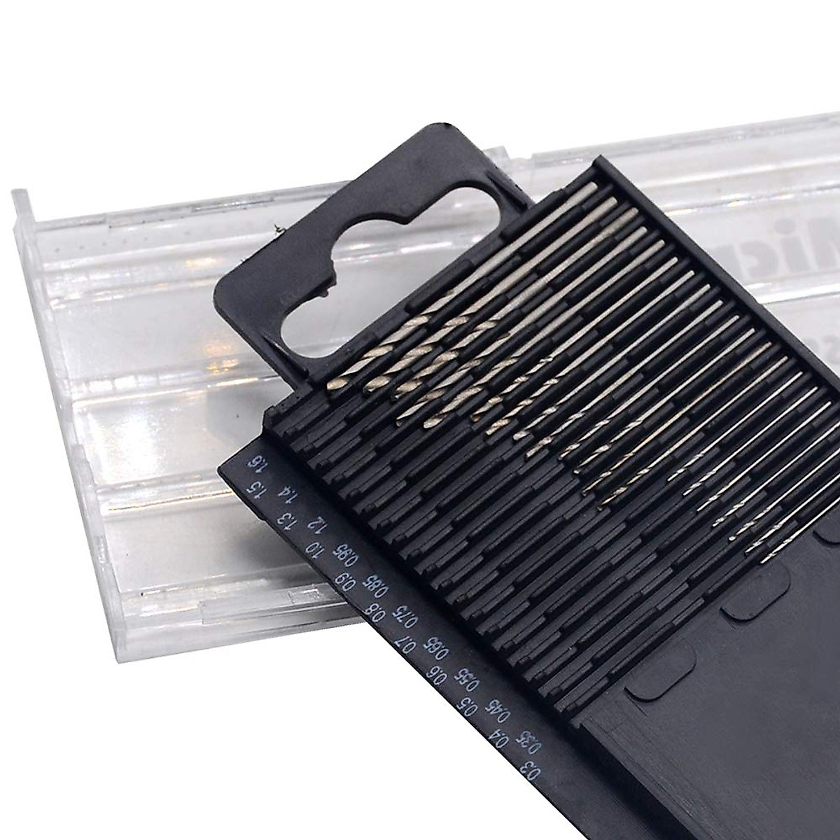 Mesee 20 Pieces HSS Mini Micro Drill Bit Set, 0.3-1.6mm Shank Twist Drill Bits Precision Drill DIY Kit Rotary Hand Tools Accessory