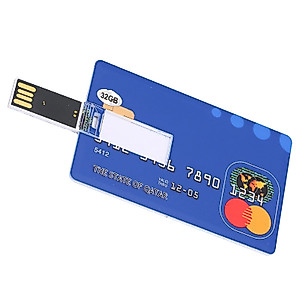 Zyyini Card U Disk, Simple Unique USB Flash Drive 32GB Computer External Student Office Creative Portable Storage Card Shape U Disc,for Computer Laptop Desktop