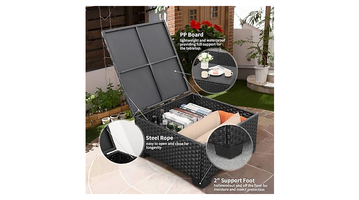 Rattaner Outdoor Furniture Set 3 Pieces Wicker Patio Furniture Outdoor ...