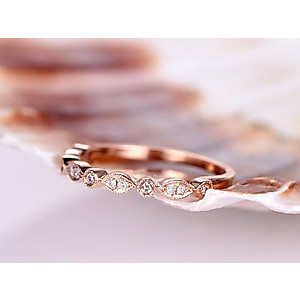 3pcs 14k Rose Gold Engagement Ring Set,8mm Heart Shaped Pink Morganite Halo Vintage Diamond Bridal Band