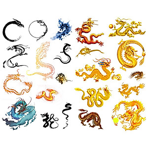 Seasonstorm Chinese Myth Dragon Precut Cute Aesthetic Diary Travel Paper Junk Journal Stickers Scrapbooking Stationery Sticker Flakes Art Supplies (PK345)