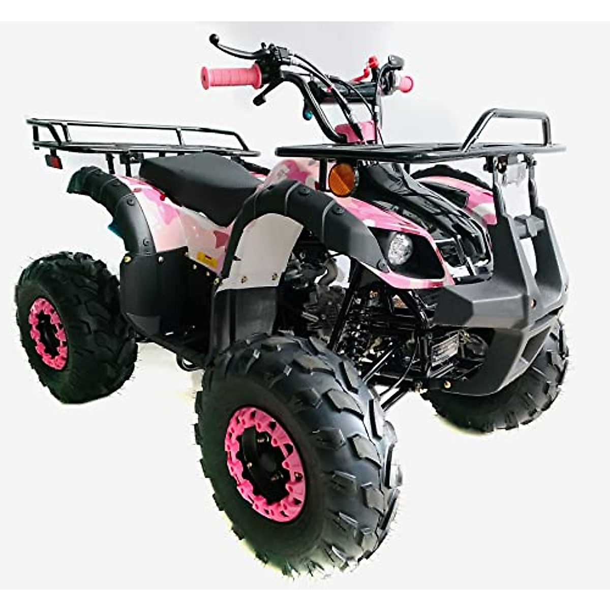 HHH 125cc Utility ATV w/Reverse Youth Adults Quad Big Tires-Pink Camo Extra Large