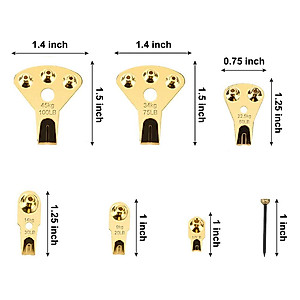 125 pcs Picture Hangers, Heavy Duty Picture Hanging Kit with Nails, Professional Picture Hanging Kit on Wooden/Drywall for Canvas, Office Pictures, Clock, House Decoration, Holds 10-100 lbs