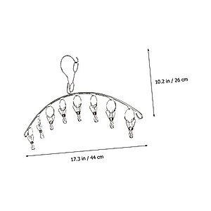 Alipis 2pcs Multi Clip Drying Rack Metal Washing Drying Clips Laundry Drying Hanger Laundry Drying Rack Collapsible Storage Hooks Folding Clothes Hanger Stainless Steel Hangers Socks Rack