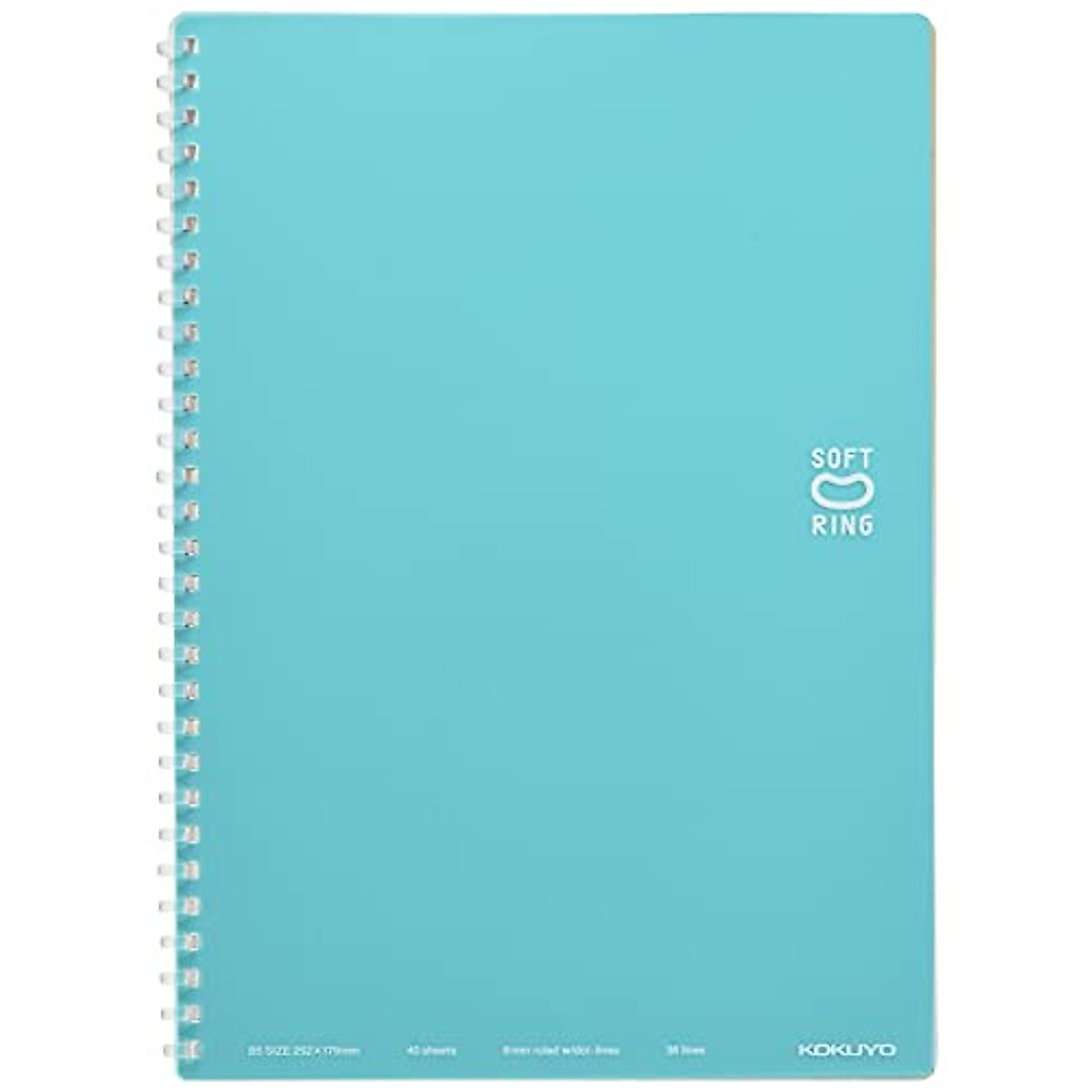 KOKUYO Spiral Lined Notebook, 10'' x 7'' Pastel Journal B5 Soft Ring Notebooks with Dot 6 mm Ruled, 40 Sheets, Light Blue 1 Subject Notebook, Note Taking for School. Japan Import (SU-SV301BT-LB)