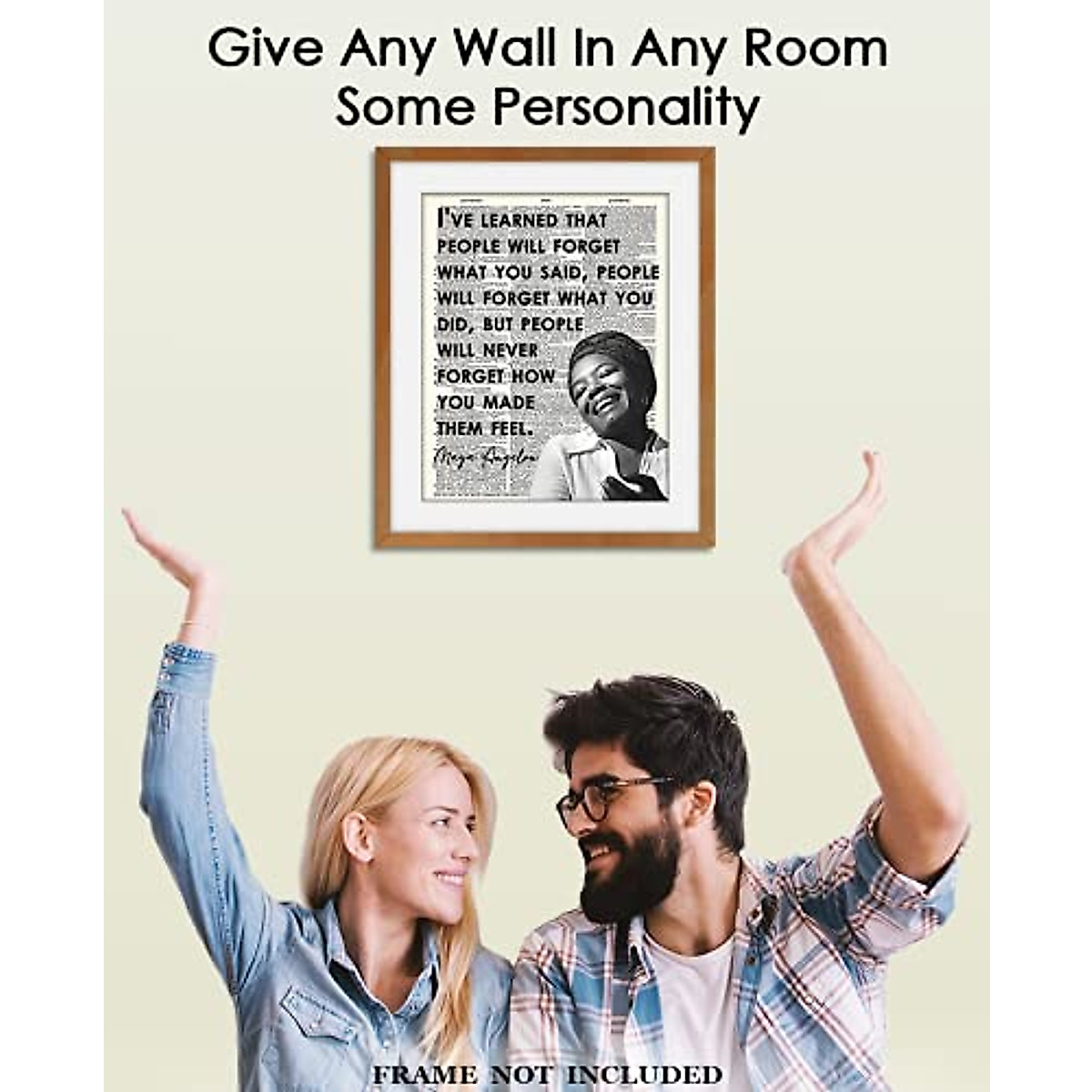 "People Will Forget…" Positive Quote Maya Angelou: Motivational Wall Art Poster, Inspirational Quote Wall Decor Posters for Bedroom & Office Decor for Men, Women & Teen Girl - 8x10 Print Unframed