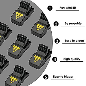 12 Pack Mouse Trap with 1 clamp Mouse Traps Indoor for Home Humane Mouse Traps with 12 Trap Sticky mice Traps and Powerful Mousetrap for Living Room Kitchen Garden Balcony