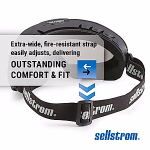 Sellstrom Odyssey II Wildland Fire Safety Goggles - Anti-Fog, Anti-Scratch Eye Protection Goggles for Men & Women - FR Strap, fits over Glasses, ANSI Z87.1