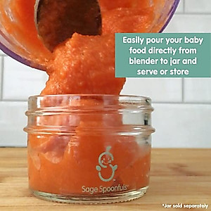 Sage Spoonfuls Baby Food Maker, Processor and Immersion Blender with Dishwasher-Safe Stainless Steel Attachments for Meal Prep & Baby-Led Weaning, White