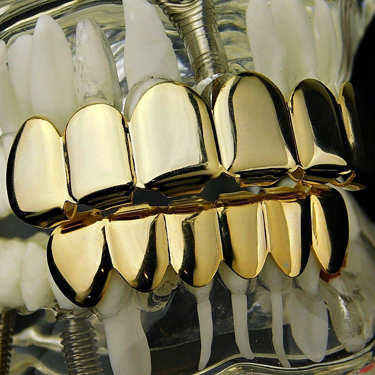 Solid 925 Sterling Silver Real Grillz - 14k Gold Plated - Custom Top & Bottom Grills For Teeth - Real Solid Silver NOT BRASS