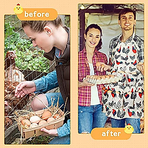 2 Pcs Egg Apron for Fresh Eggs Hen Duck Goose Eggs Holder Aprons Adjustable Gathering Apron with Pockets for Home Kitchen (Classic)