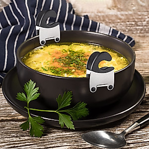 Cabilock 2pcs Pot Spatula Rest Stainless Steel Pot Clips Anti Scalding Silicone Spoon Spatula Holder Pot Spoon Rest