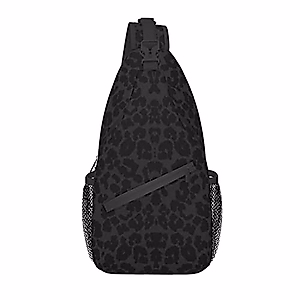 Jomiwink Sling Backpack Cheetah Black Leopard Travel Hiking Daypack Pattern Rope Crossbody Shoulder Bag, Multicolor