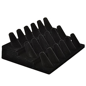 Bocar Black Velvet Finger Ring Display Showcase Organizer Holder Jewelry Storage Counter (18JZZ)
