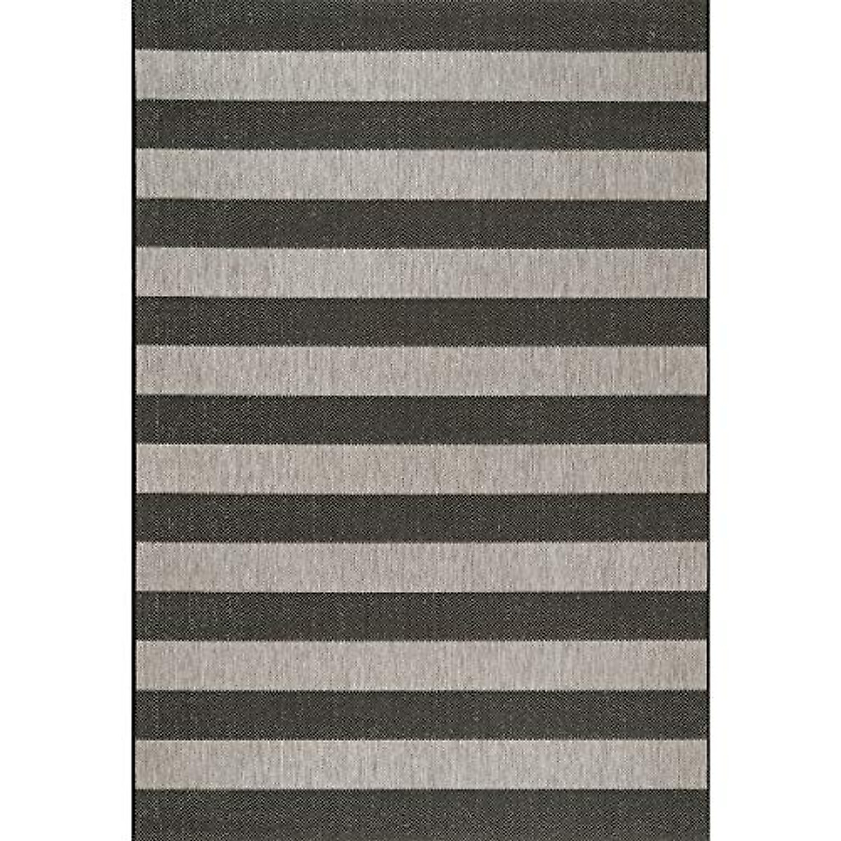 nuLOOM Haylie Chevron Striped Indoor/Outdoor Area Rug, 8' Square, Black