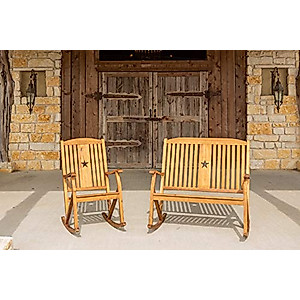 Leigh Country Sequoia Series Adult Rocker with Star Cutout Rocking Chair, Brown