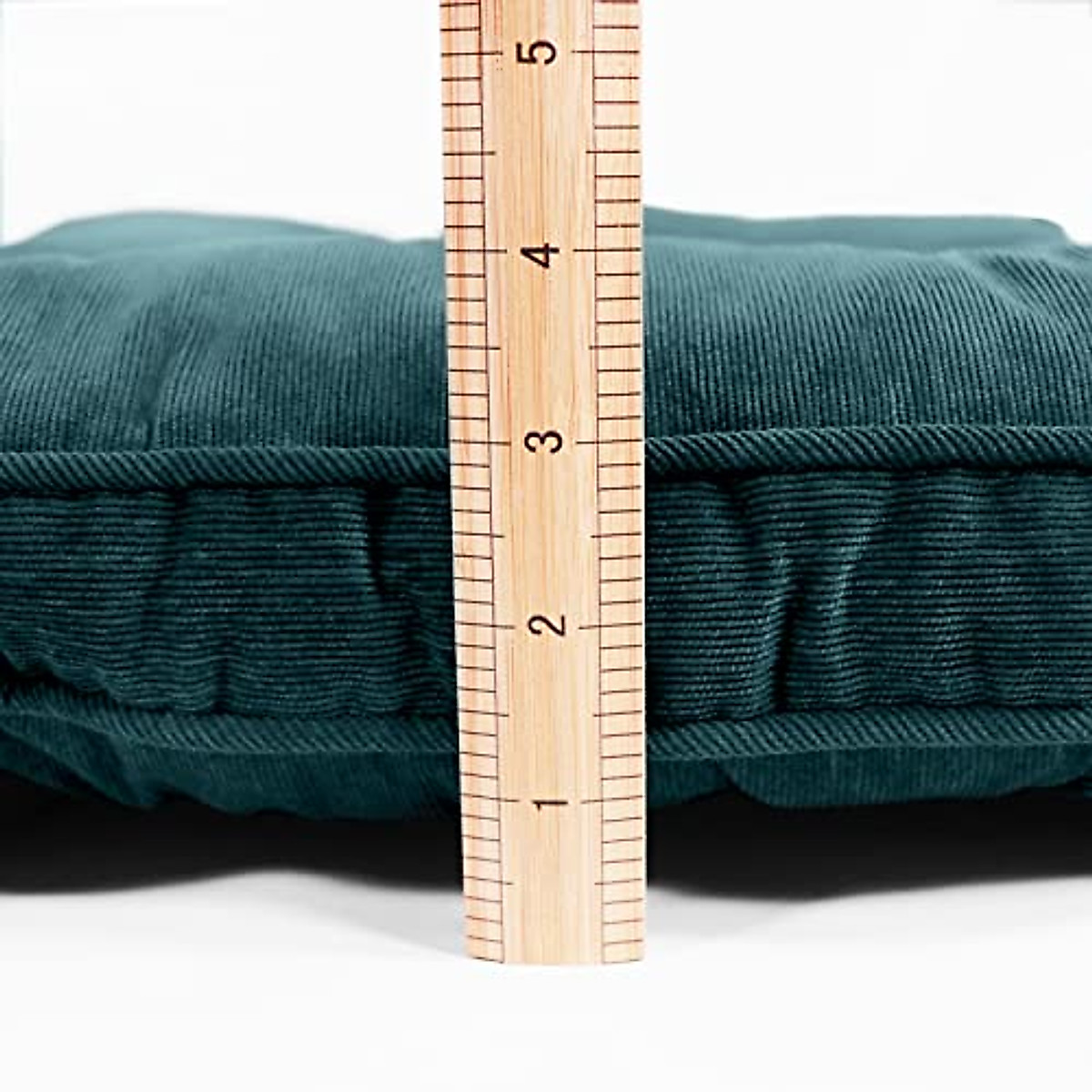 Tiita Square Chair Pads and Cushions Outdoor Floor Pillow 18x18 Inch Seat Pad with Ties for Office Dining Room Adults Garden Set of 2, Dark Greeen