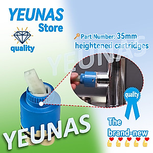 35mm Faucet Ceramic Disc heightened Cartridge Plastic Single Handle Water Mixer Bath Basin Shower Lever Control Valve, Ceramic Disc Cartridge Faucet Valve Replacement Accessories (1 Pack)