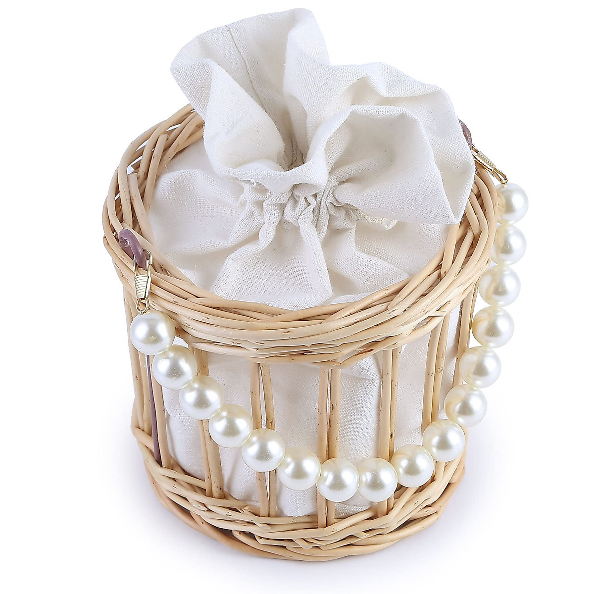 Wicker Purse Handbag Round Crossbody Bag For Women Summer Beach Straw Phone Tote