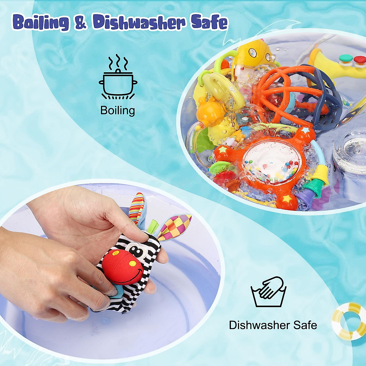 Baby Rattles 0-6 Months,Baby Toys 0-6 Months,Baby Rattle Toys,Teething and Wrist Socks Rattle, Infant Grab and Spin Shake Rattles, Newborn Toys for 0 1 2 3 4 5 6+ Month Babies Boy Girl Bebe