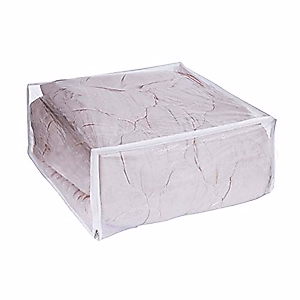 DiClavus Set of 2 Zippered Vinyl Storage Bag, 24x20x11 Inch, Clothes Bag Organizer, Space Saver PVC Comforter Clear Storage Bags for Blanket