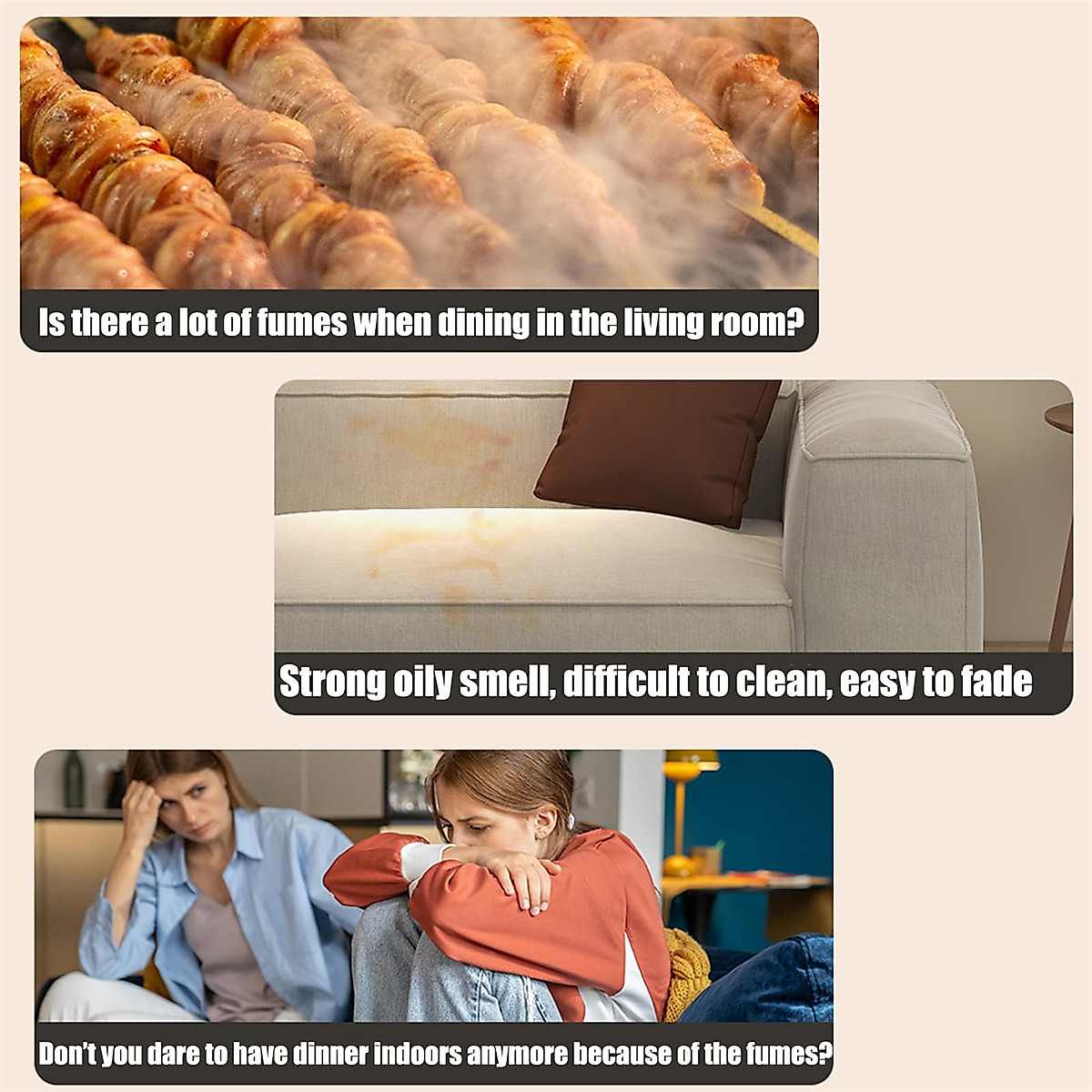 Lorivu Smoke Purifier, Lorivu Portable Smoke Purifier Fan, Lorivu Smoke Remover, Portable Kitchen Exhaust Fan, Portable Range Hood for Kitchen, Home, Bbq, Hot Pot (Plug In)