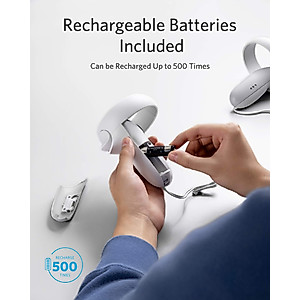 Anker Powerline USB 3.0 to USB C Charger Cable (10ft) & Anker Charging Dock for Oculus Quest 2, Oculus Certified Charging Station Stand Set, with 2 Rechargeable Batteries, USB-C Charger and Cable