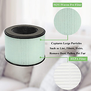 GuanQiao 2 Pack Replacement HEPA Filter Compatible with PARTU BS-08, 3 in 1 Filtration High Efficient Activated Carbon HEPA Filter