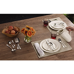 Mikasa French Countryside 45-Piece Stainless Steel Flatware Set with Serveware, Service for 8