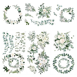 3 Sheets Rub on Transfers for Furniture, Farmhouse Rub on Transfers for Crafts, Furniture Rub on Transfer Stickers for Wood Home Decor Transfers, Blessings from The Eucalyptus (5.9" x 11.8")