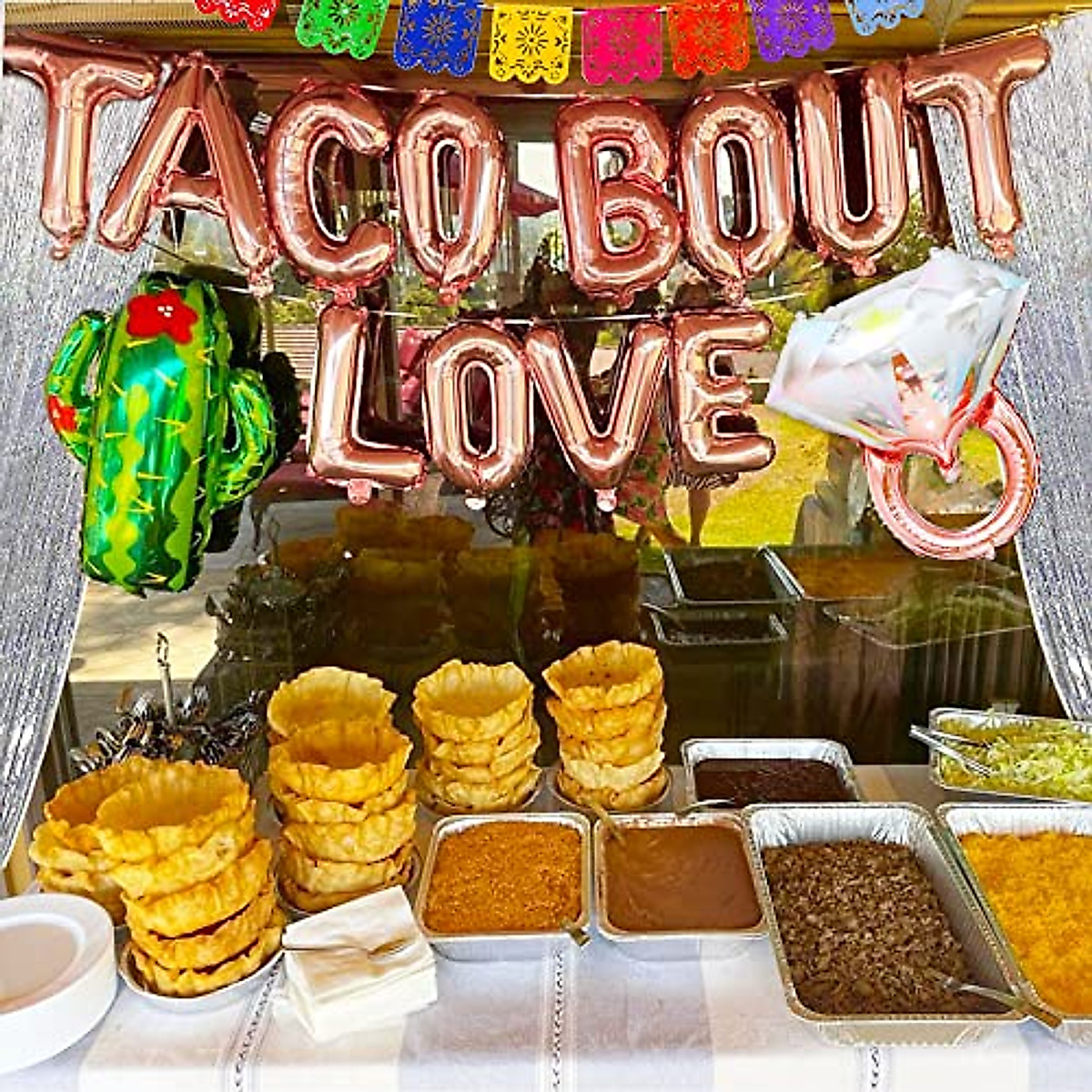JeVenis Taco Bout Love Backdrop Taco Bout Love Balloons Taco Bout Love Bridal Shower Decorations Taco Bout Love Decorations Mexican Bridal Shower Decorations Cactus Bridal Shower Decorations