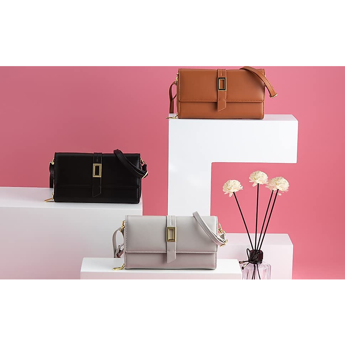 VASETA Wallet Purse for Women, Small Wallet Crossbody,PU Leather Clutch Purse,Credit Card Holder/Cash/Card Organizer Wallet