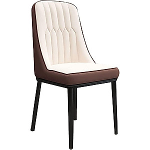 SHAWLA Chairs Dining Chairs Kitchen Chairs,with PU Cushion Seat Back Modern Mid Century Living Room Side Chairs with Metal Legs (Size:Black Gold feet,Color:Yellow)