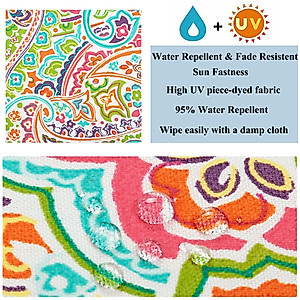 FUNHOME Patio Chair Cushions 18.5 x 18.5 x 2.5 Inch,Water-Resistant Outdoor Seat Cushions for Patio Furniture 2 Pack, Sqaure Chair Pads for Wicker Chair Seat, Melora Paisley