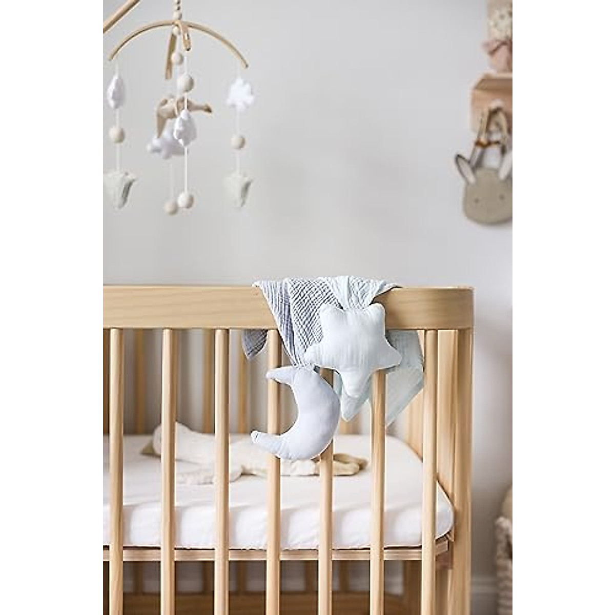 Ullabelle Stars and Moon Soft Security Blanket Baby Lovey Baby Gifts for Newborn Boys and Girls Baby Muslin Blanket (Security Blanket Blue)