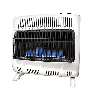 Mr. Heater MHVFDF30BFT 30,000 BTU Vent Free Blue Flame Dual Fuel Natural Gas and Propane Heater For Cold Rooms, Additions, Sun Rooms & Cabins - White