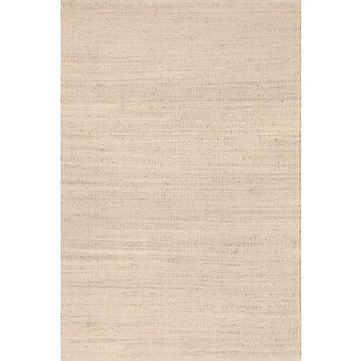 nuLOOM 5x8 Elfriede Jute & Cotton Hand Woven Area Rug, Natural, Solid Rustic Farmhouse Style, Weaved Design, Natural Fiber, For Bedroom, Living Room, Dining Room, Hallway, Office, Entryway