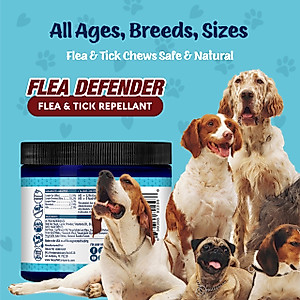 Texas Pet Company Natural Flea and Tick Prevention for Dogs Pills - Dog Flea and Tick Treatment Chewable Supplement - Oral Flea Treatment for Dogs Flea Pills Defense - All Breeds & Ages - Made in USA