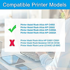 LCL Compatible Toner Cartridge Replacement for Ricoh MP C4502 C4502A C5502 C5502A 841751 841754 841753 841752 841679 841682 841681 841680 (4-Pack Black Cyan Magenta Yellow)