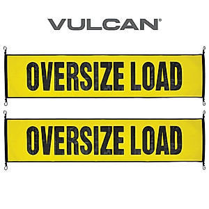 VULCAN Oversize Load Banner with Heavy Duty Metal Hooks - 2 Pack - Stretch Cord Mesh - 18 Inch x 84 Inch