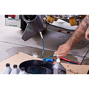 Slippery Pete - Lower Unit Gear Oil Pump for Standard Quart Bottles, Includes 3/8 inch Metal Swivel, 8mm and 10mm Adapters Fit Most Marine Boat Outboard Motors (NOT COMPATIBLE WITH VOLVO PENTA)