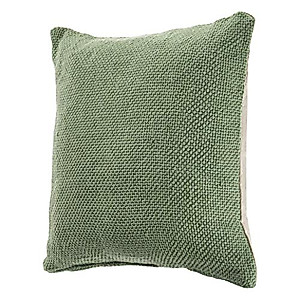 LR Home Smoke Solid Throw Pillow, 18"x18", Light Green/Muted Green