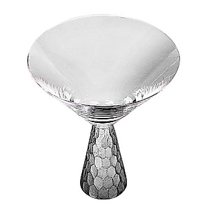 American Atelier Daphne Martini Glasses | Set of 2 | Hammered Metal Design | 9-Ounce Capacity | Elegant Cocktail Barware for Martini or Cosmopolitan (Silver)