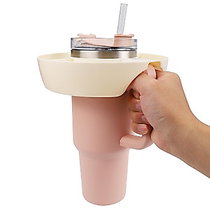 MEETI Snack Bowl for Stanley Cup, Reusable Snack Ring Compatible with Stanley Quencher H2.0 30OZ / 40OZ Tumbler with Handle, Stanley Cup Accessories, Snack Bowl (Cream, 40OZ)